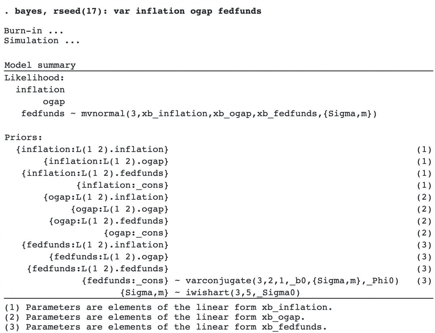 Bayesian VAR models - TStat