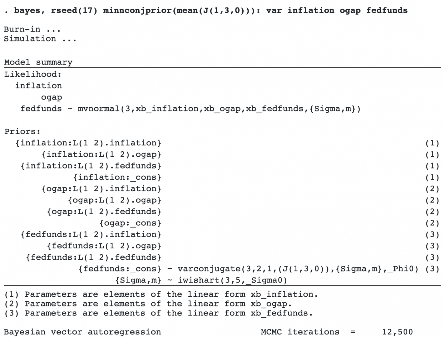 Bayesian Var Models Tstat
